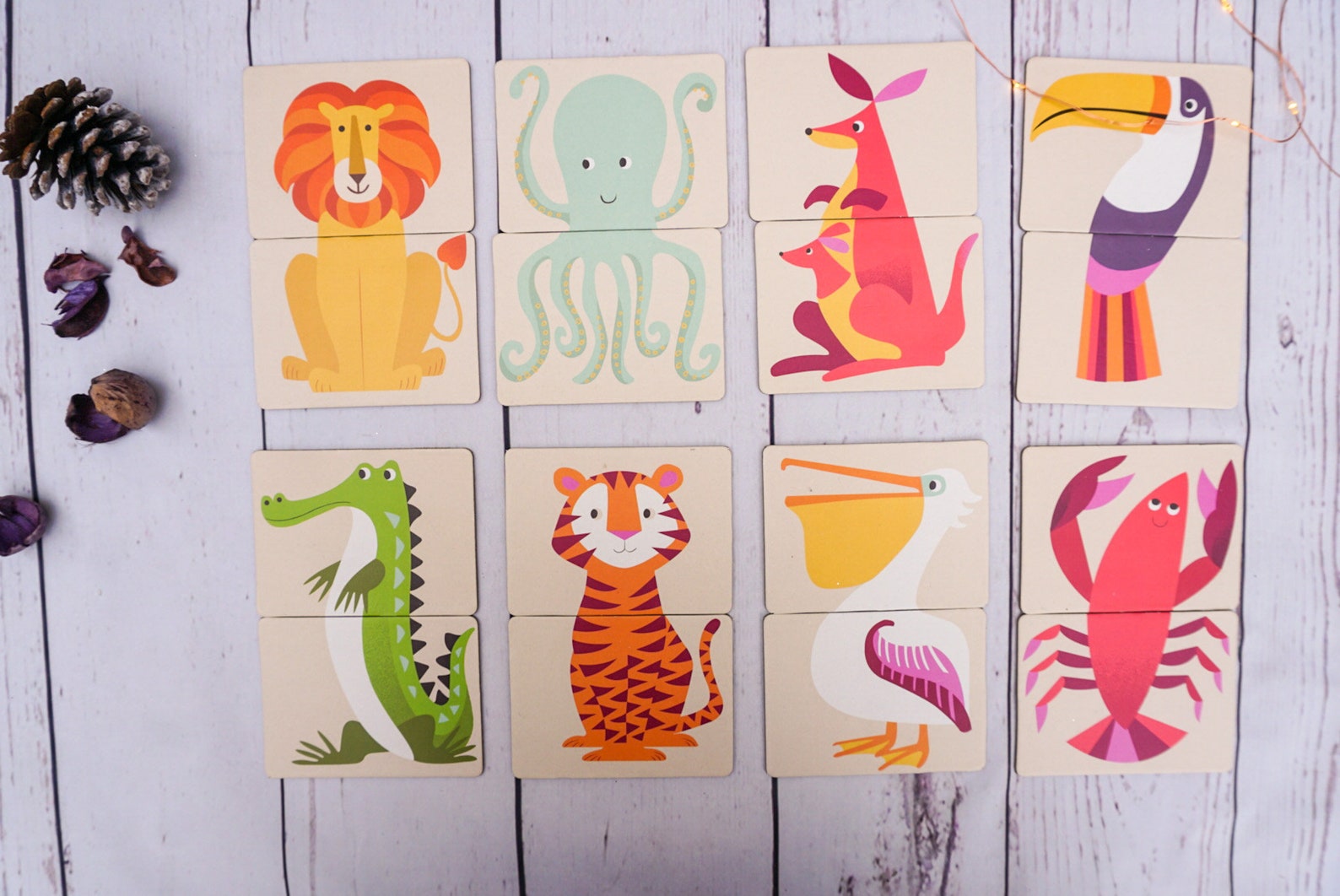 Match Heads and Tails Game / Animal Game / Number Game | Etsy