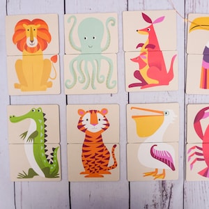 Match Heads and Tails Game / Animal Game / Number Game Toddler Games ...