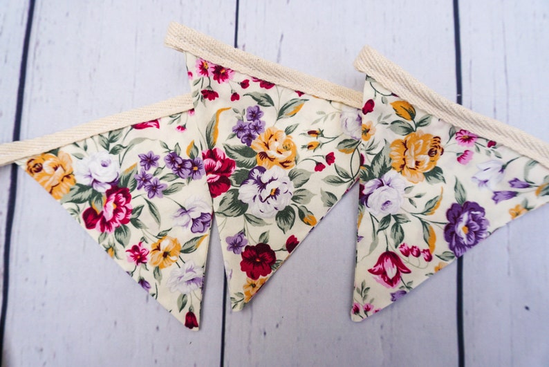 Floral bunting nursery/ girlsbedroom decor bunting 100% | Etsy