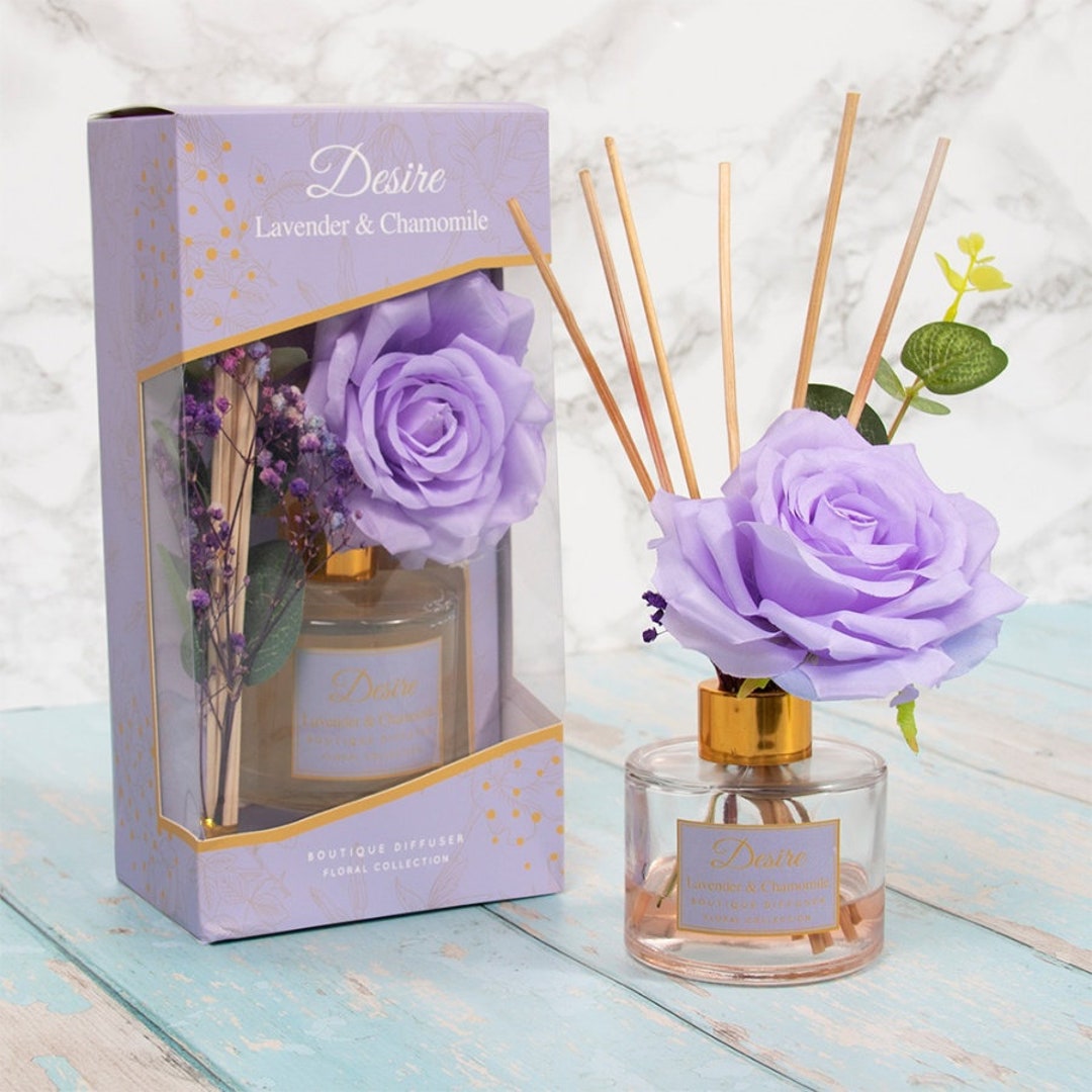 100ml Floral Lavender & Camomile Diffuser Decorative Glass Jar With ...