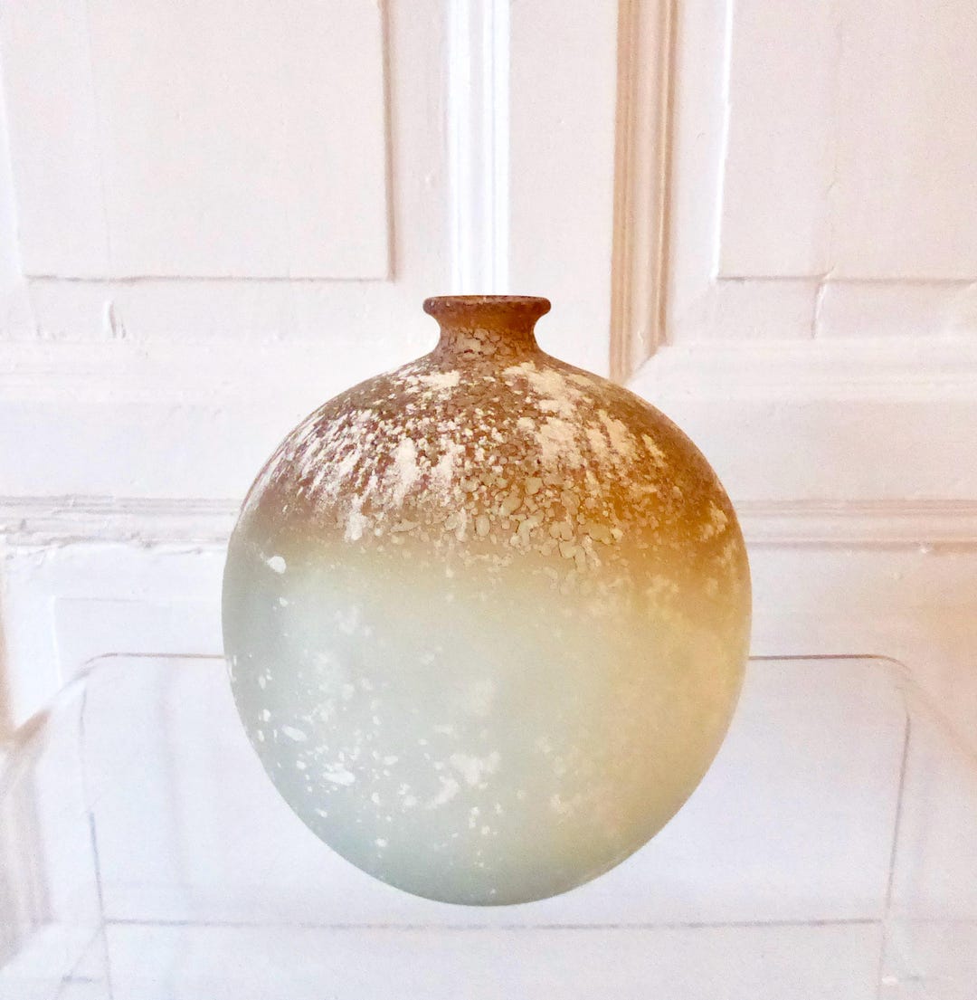Unique Structure Glass Sphere Vase Glass Art Object Vintage Interior - Etsy