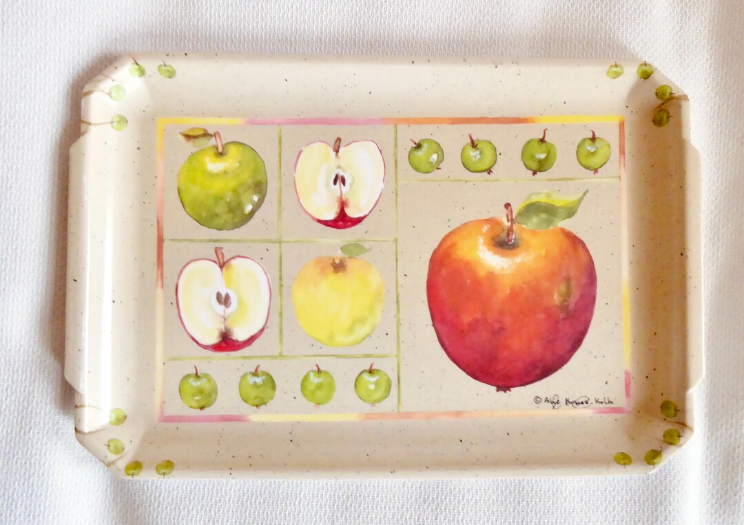 Vintage Serving Tray Alie Kruse - Kolk Apple Motif, Melamine, R2S Spa ...
