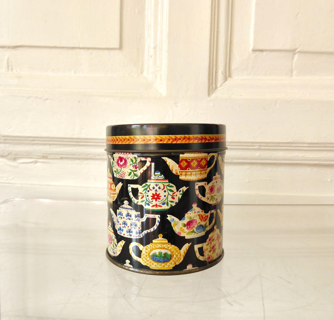 Old Tea Tin Pat Albeck for J. Luber England Metal Teapot Design 80s ...