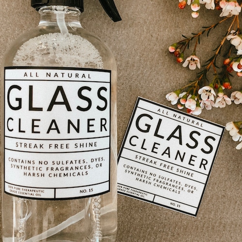 Glass Cleaner Label - Etsy