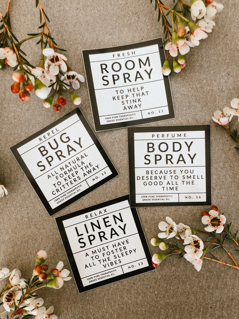 Spray Bottle Labels, 4 Pack - Etsy