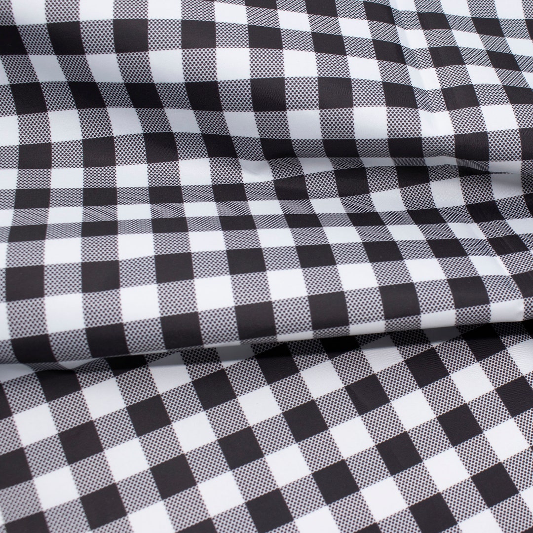 Lightweight Rip-stop Waterproof Coated Polyester Fabric L Gingham Check ...