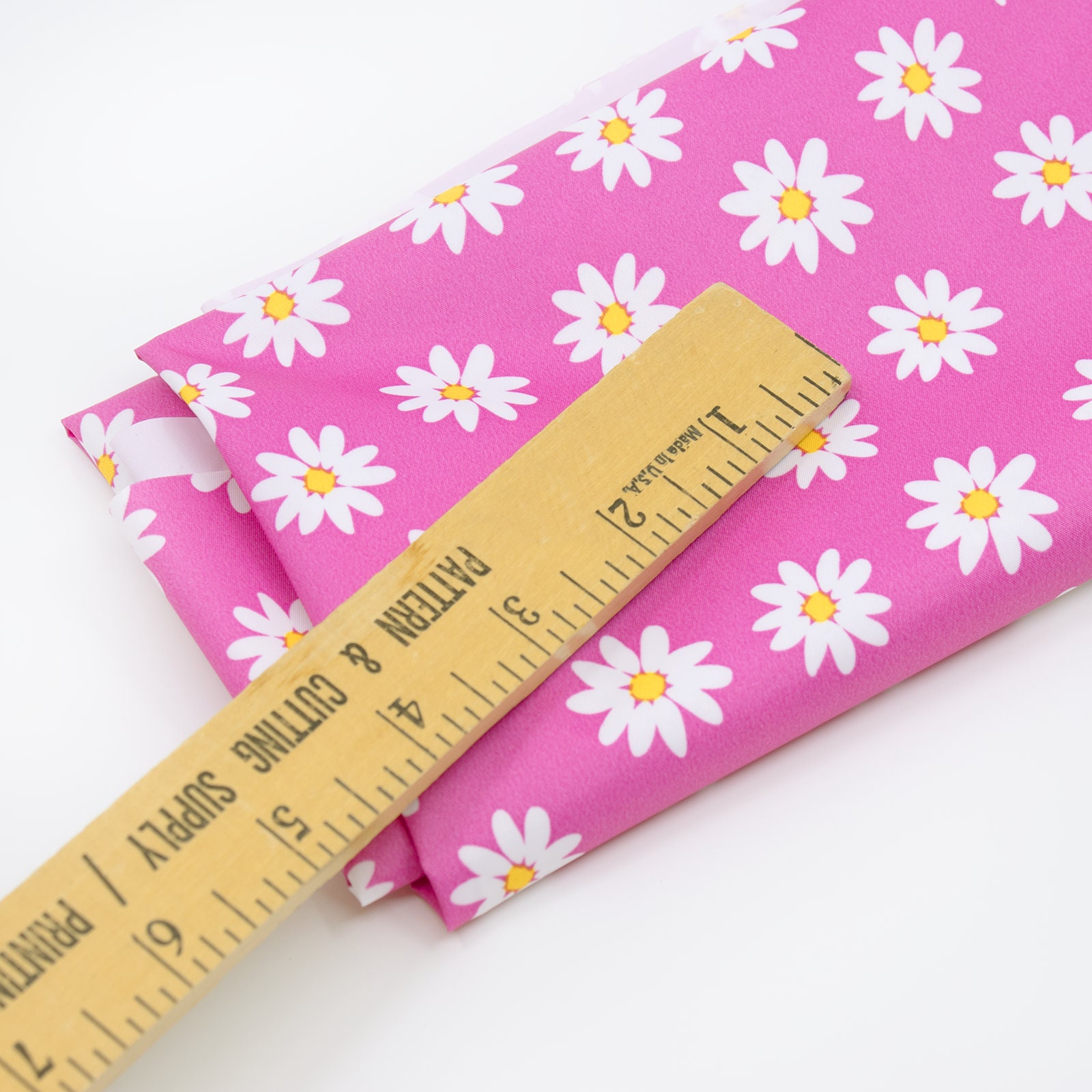 Lightweight Rip-stop Waterproof Coated Polyester Fabric L Pink Daisy L ...