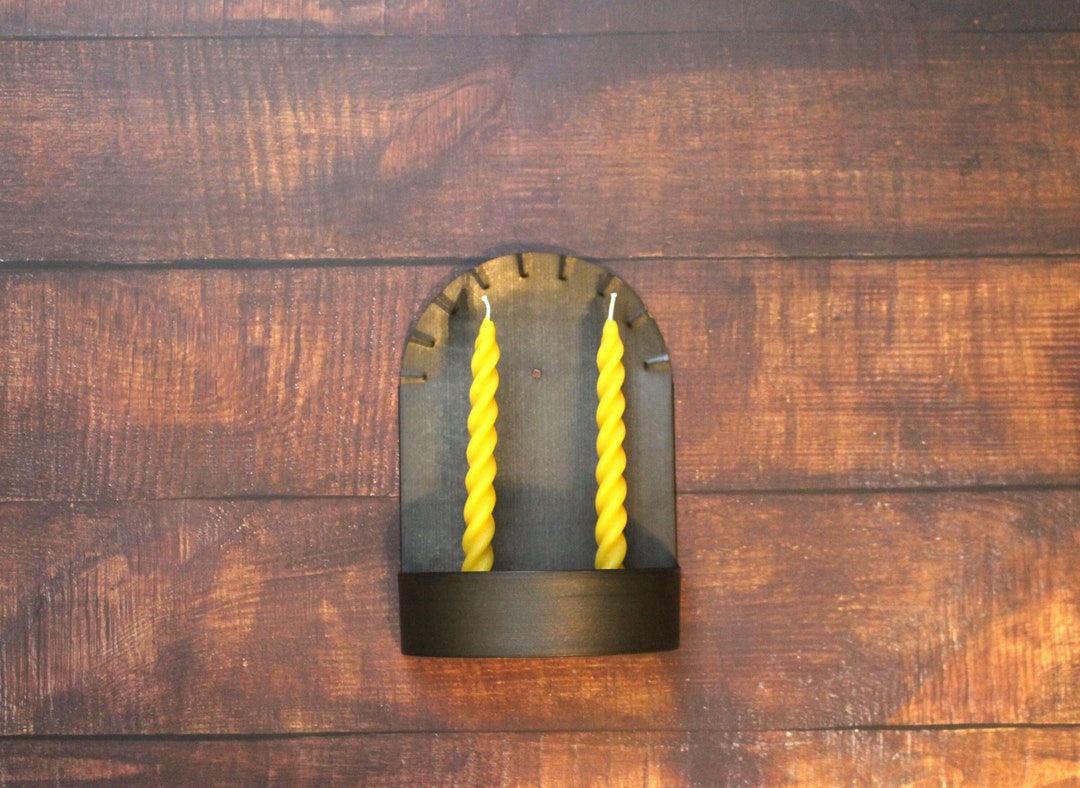 Short 2 Candlestick Tin Colonial Sconce for Primitive Rustic Early ...