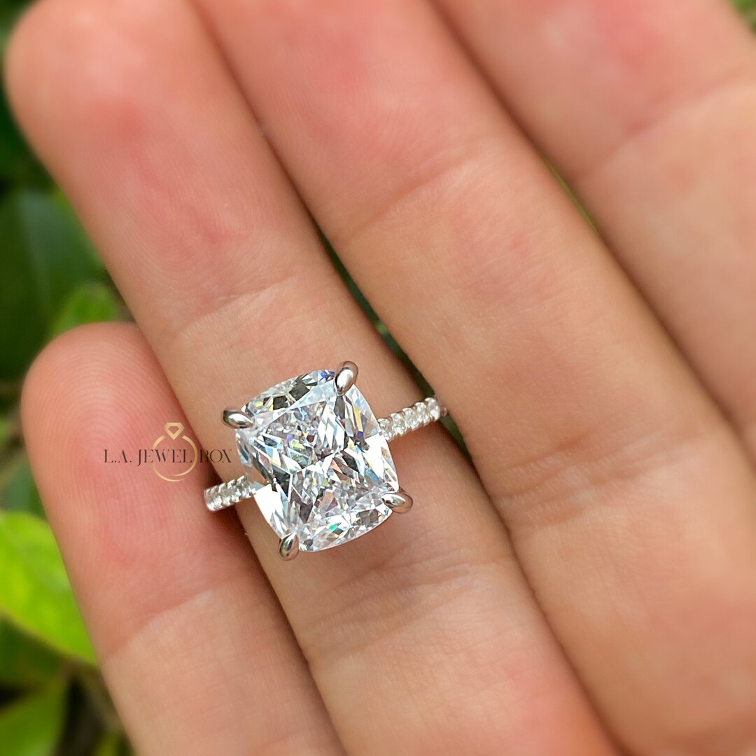 Cushion Cut Engagement Ring, Engagement Ring, Wedding Ring, Cubic ...