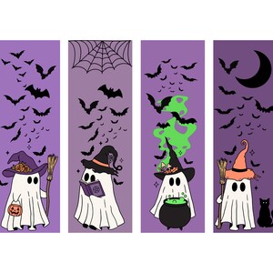 Halloween Ghosts-printable Bookmarks-set of 4 digital Download - Etsy