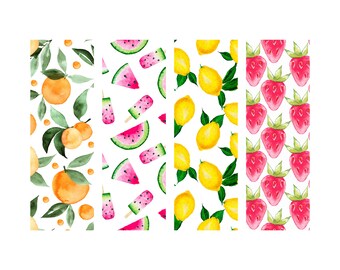Watercolor Fruit Printable Bookmarks Set of 4: Strawberries, Bananas ...