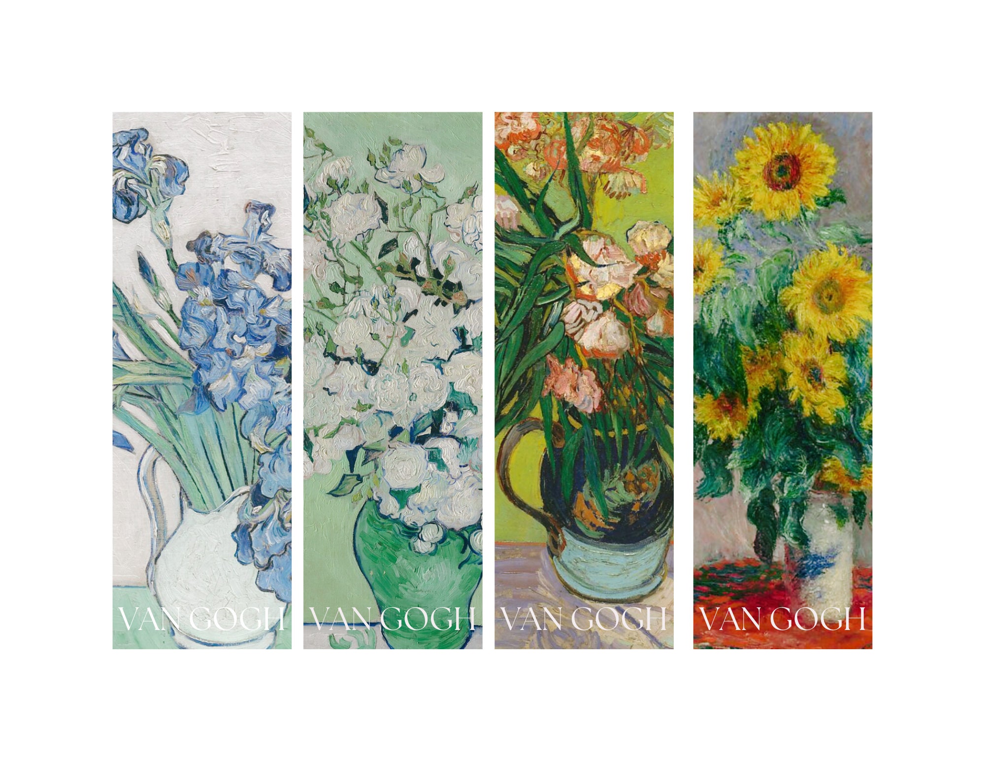 Vincent Van Gogh-printable Bookmarks-set of 4 digital Download - Etsy