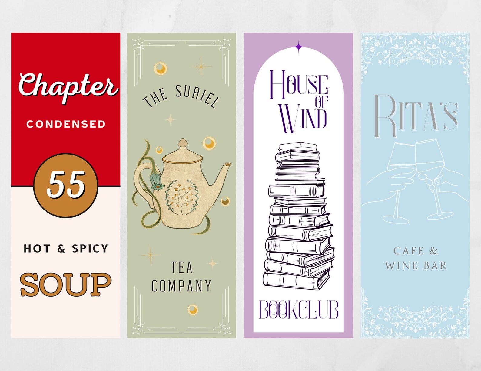 Acotar-printable Bookmarks-set of 4 (digital Download) - Etsy