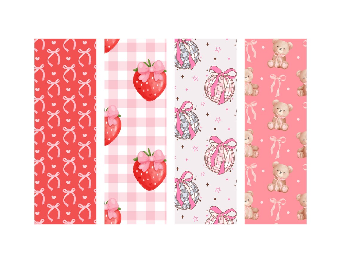 Coquette-printable Bookmarks-set of 4 digital Download - Etsy