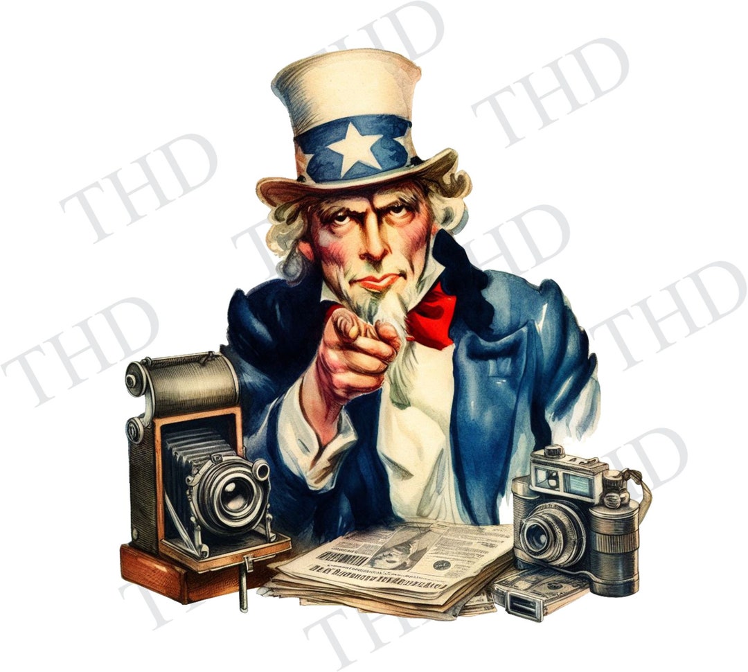 Patriotic Uncle Sam Clipart / PNG Image - Etsy