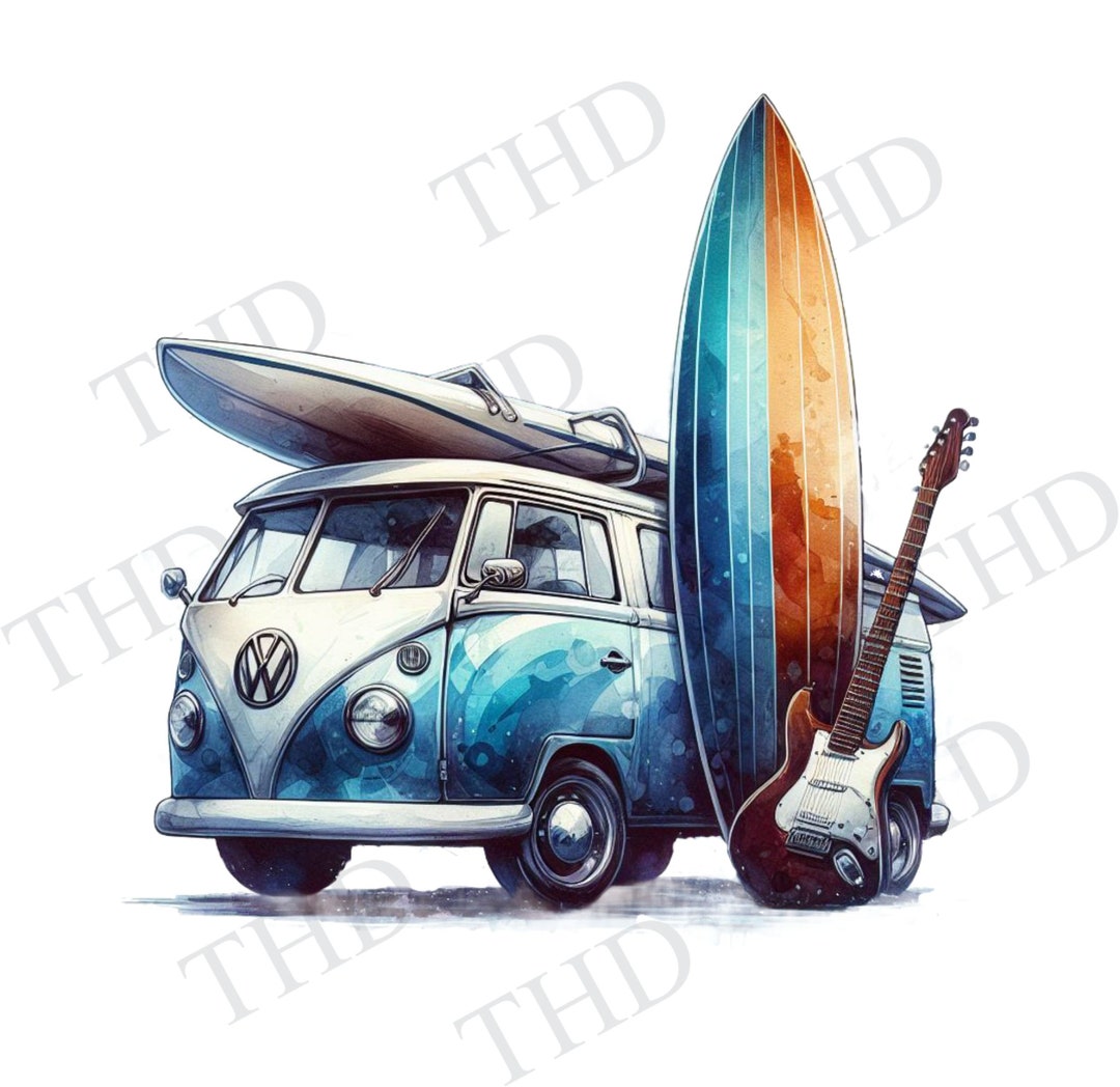 Beach Van and Surfboards Clipart/jpg/png Image - Etsy