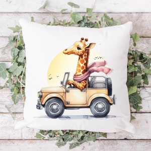 Jungle Animal Giraffe Driving Car PNG, Baby Jungle Animals Clipart for ...