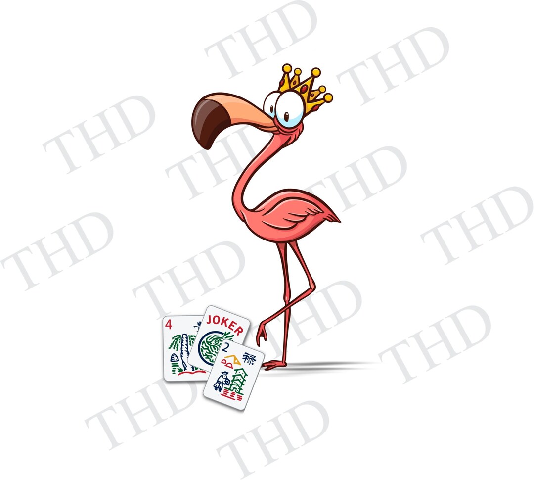 Funny Mah Jongg Flamingo PNG Clipart: Sublimation/heat Press (digital ...