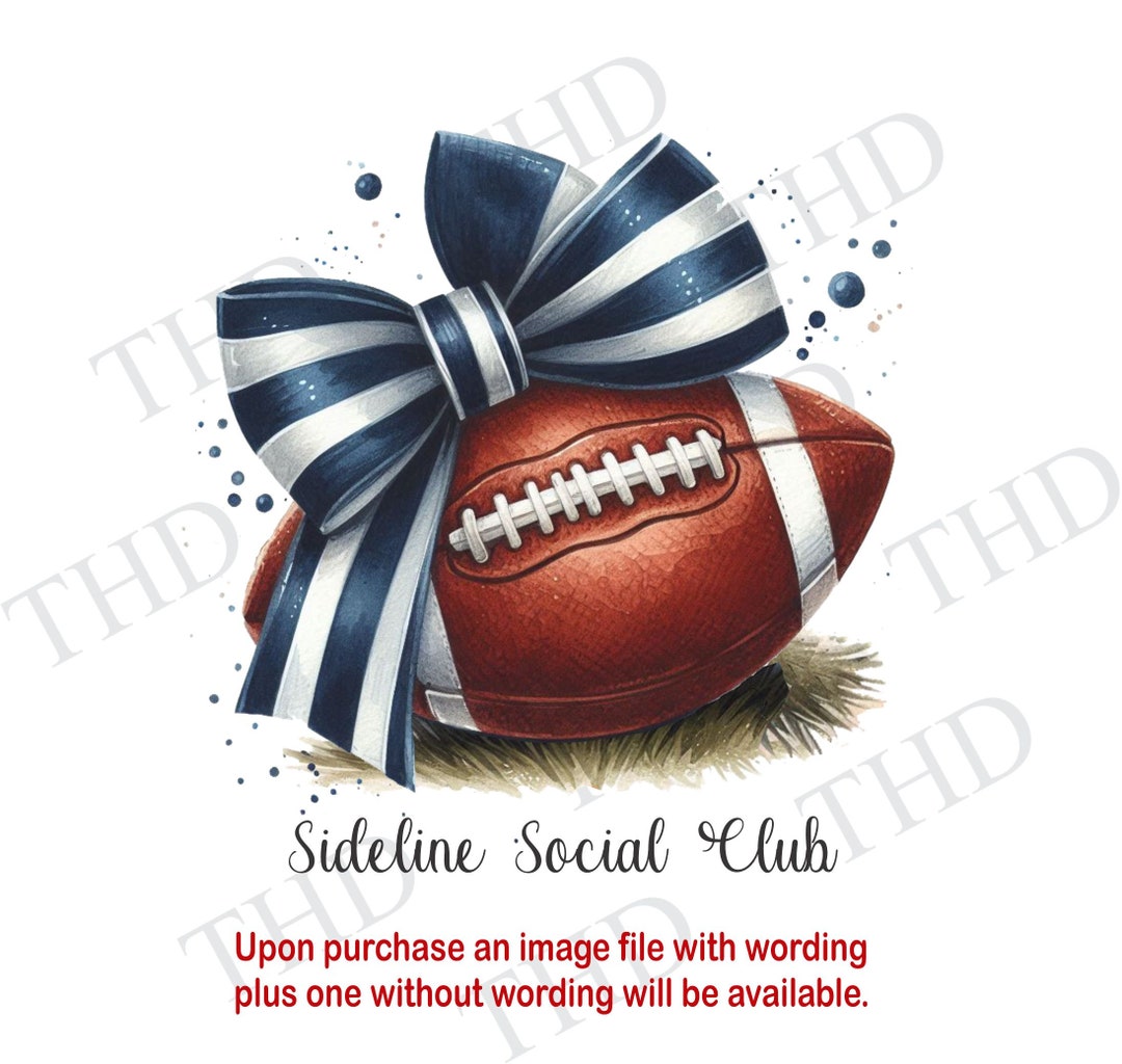 Football Season Clipart: Navy Blue Bow, Sublimation Image (JPG/PNG) - Etsy