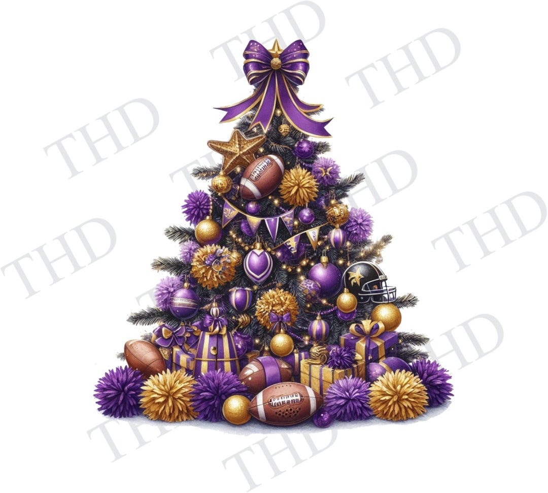 Purple and Gold Football Christmas Tree Image (digital Download) - Etsy