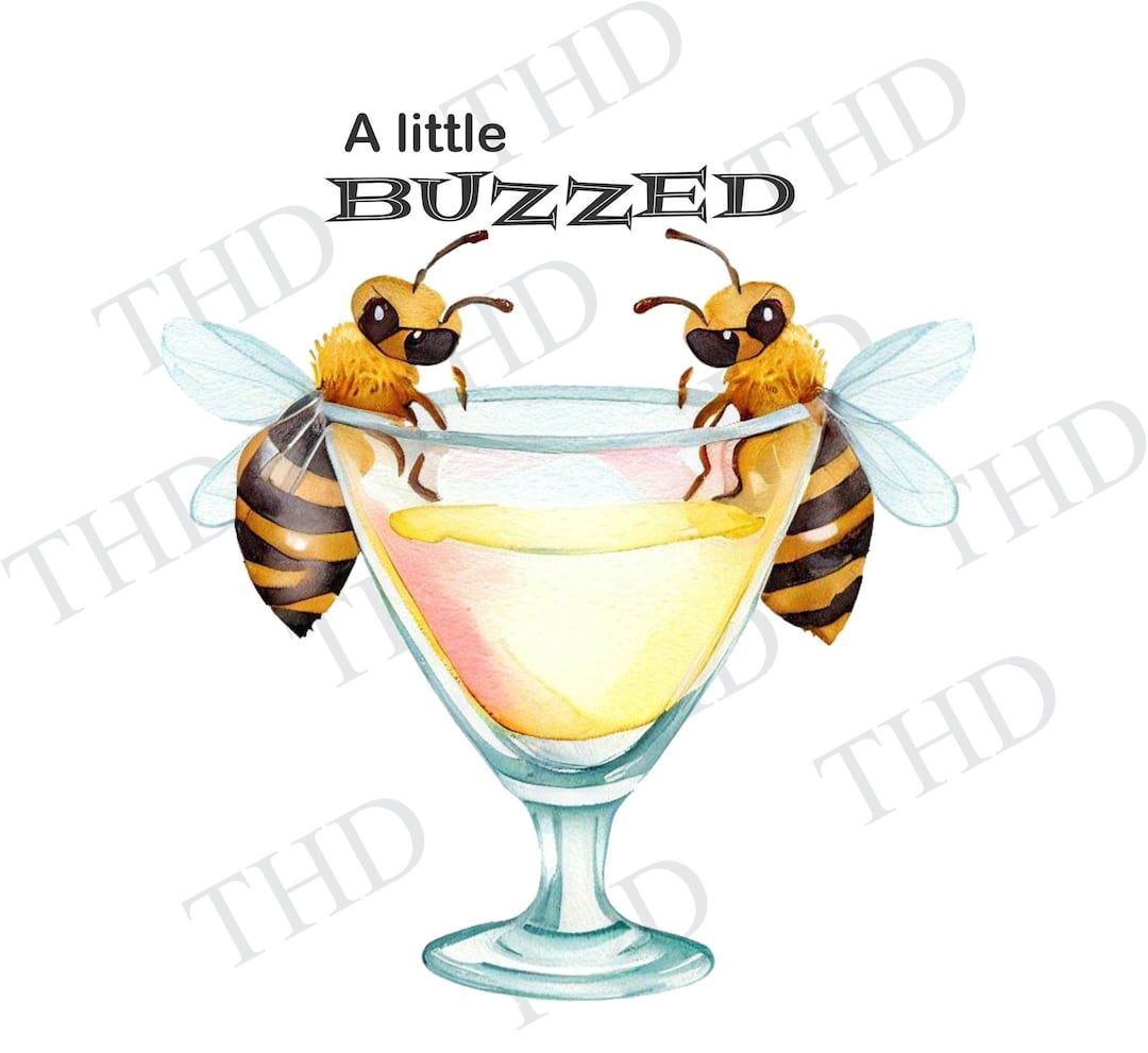 Bees Having a Cocktail Buzzed / PNG Image - Etsy