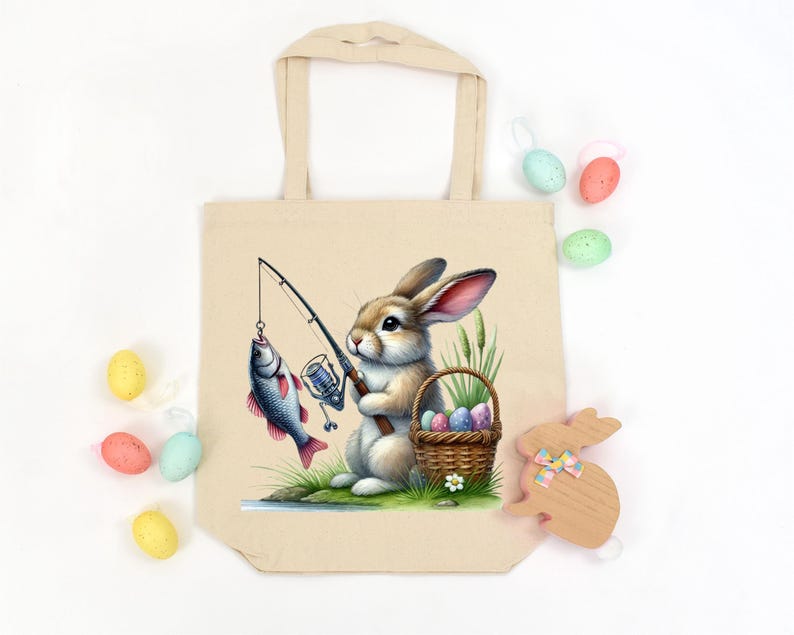 Fishing Easter Bunny Design: Sublimation/heat Press (digital Download ...