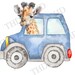 Jungle Animal Giraffe in Car PNG, Baby Jungle Animals Clipart for ...