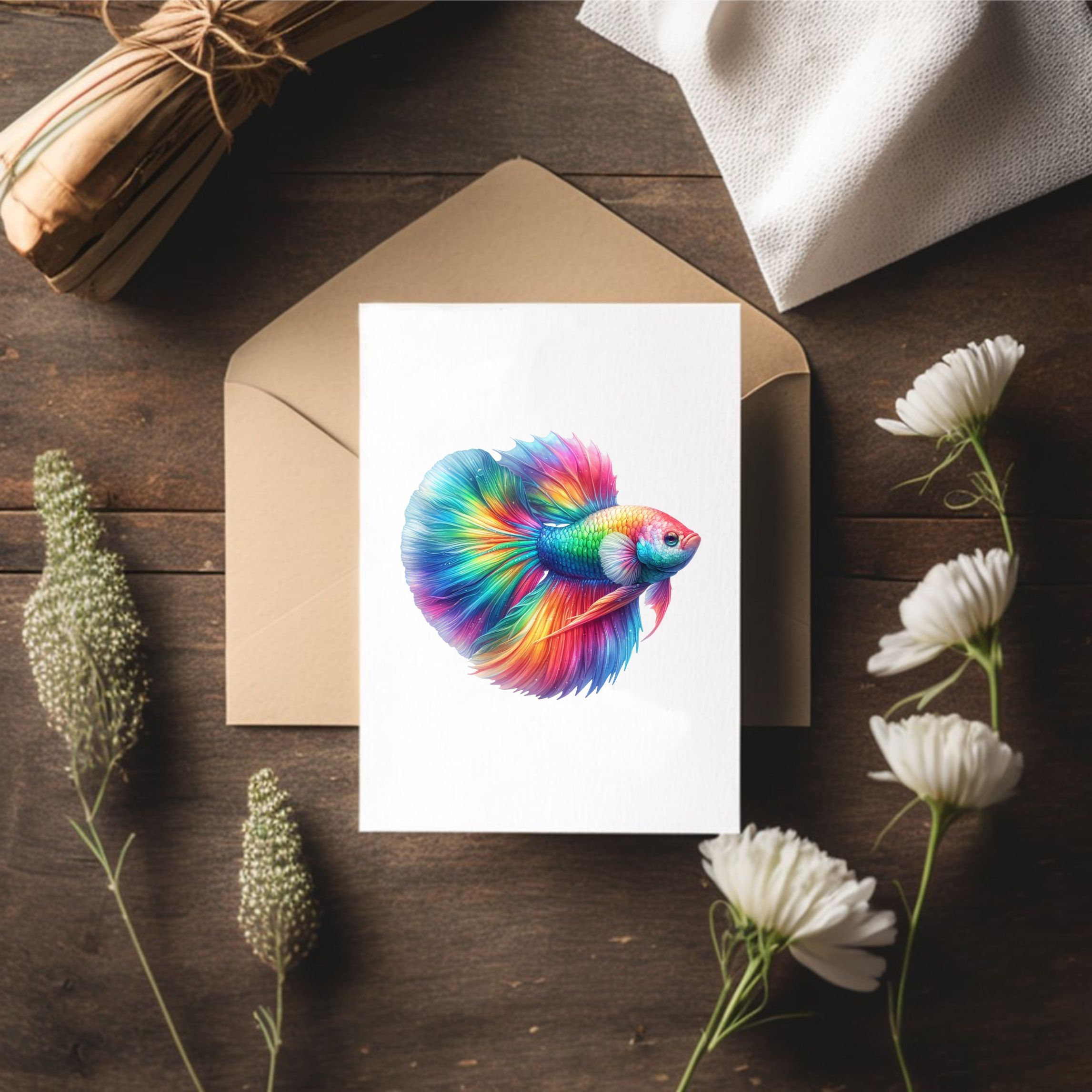 Rainbow Siamese Fighting Fish/ Tropical Fish Jpg/png Clipart Graphic - Etsy