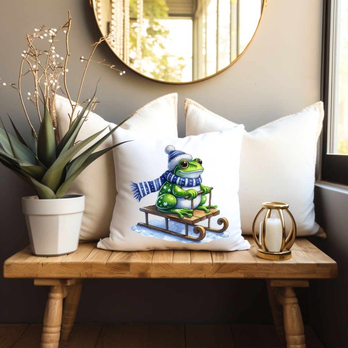Hanukkah Sledding Frog Downloadable PNG, Clipart for Sublimation/heat ...