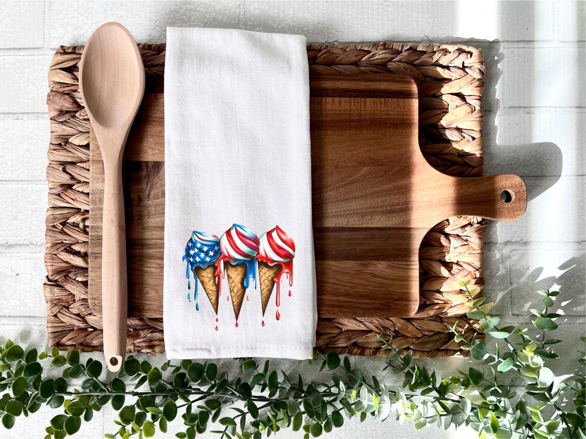 Patriotic Ice Cream Red White and Blue Clipart / PNG Image - Etsy