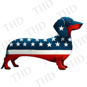 Patriotic Dachshund Dog Png/jpg Clipart, Image for Sublimation/heat ...