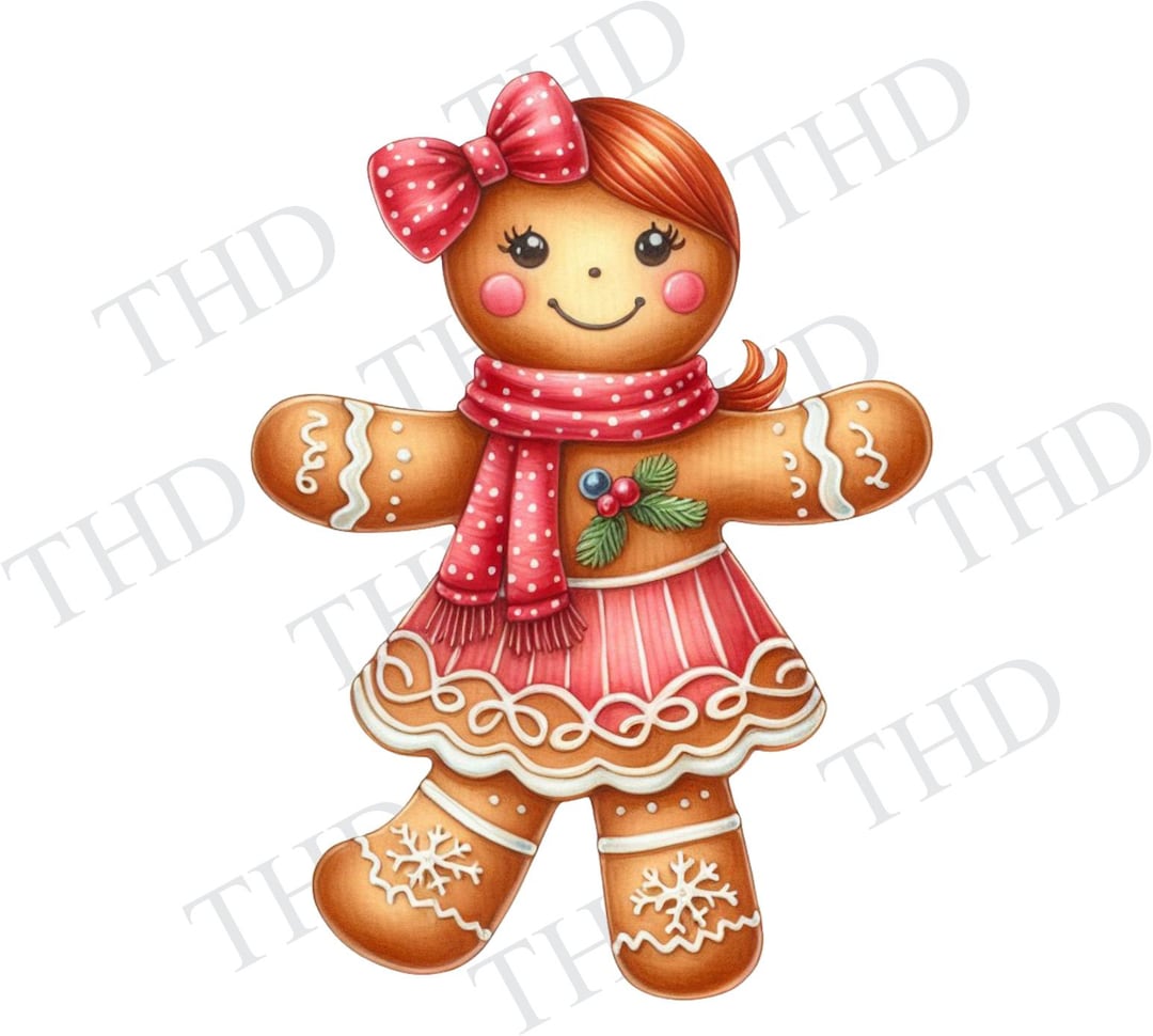 Gingerbread Girl PNG, Clipart for Sublimation/heat Press - Etsy