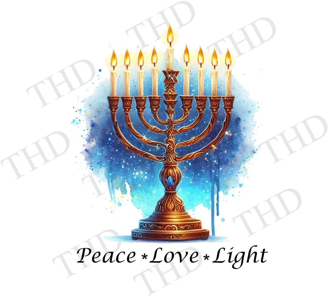 Love Light Peace Menorah PNG, Clipart for Sublimation/heat Press - Etsy