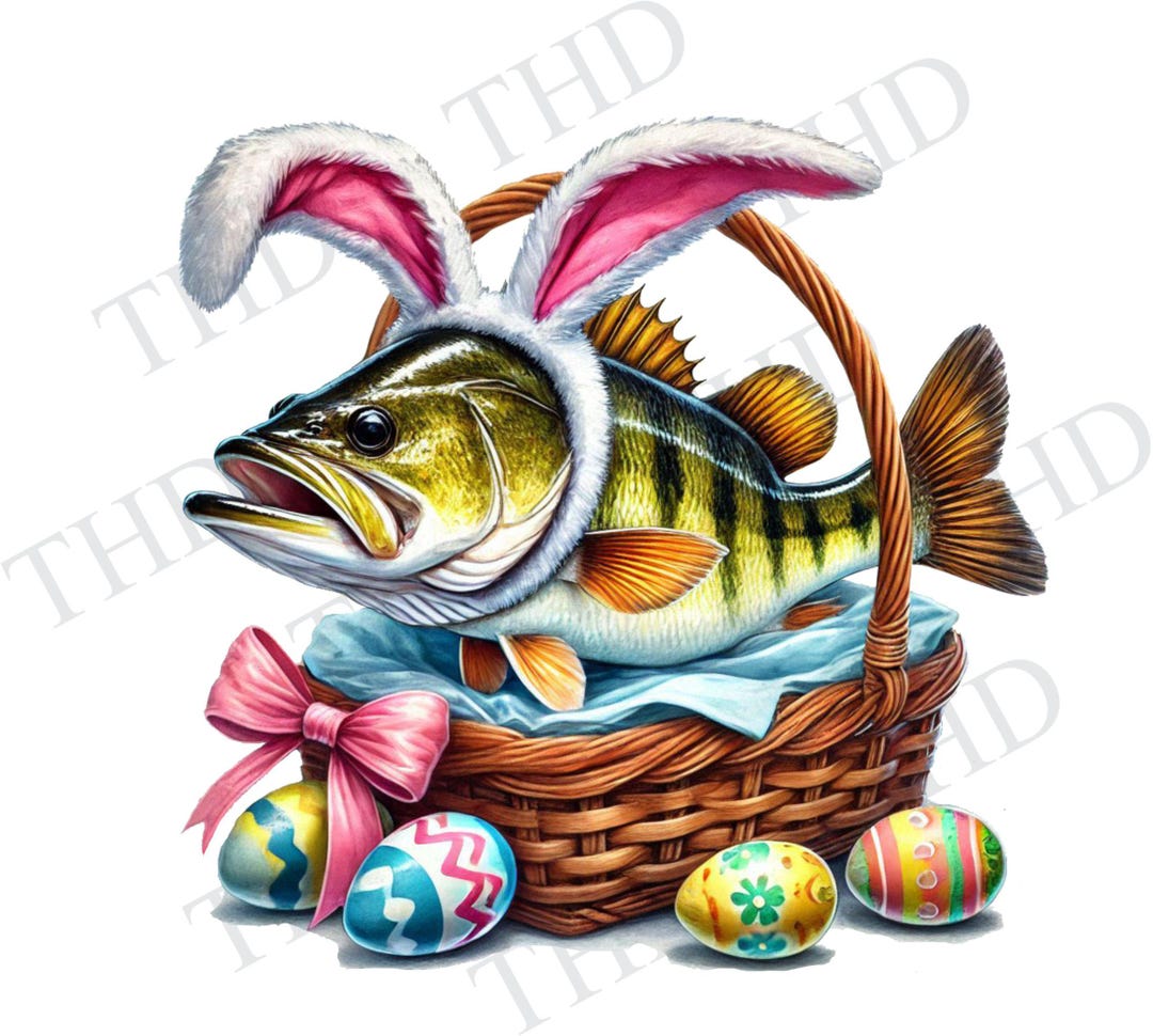 Bass Fish Easter Bunny Design: Sublimation/heat Press (digital Download ...