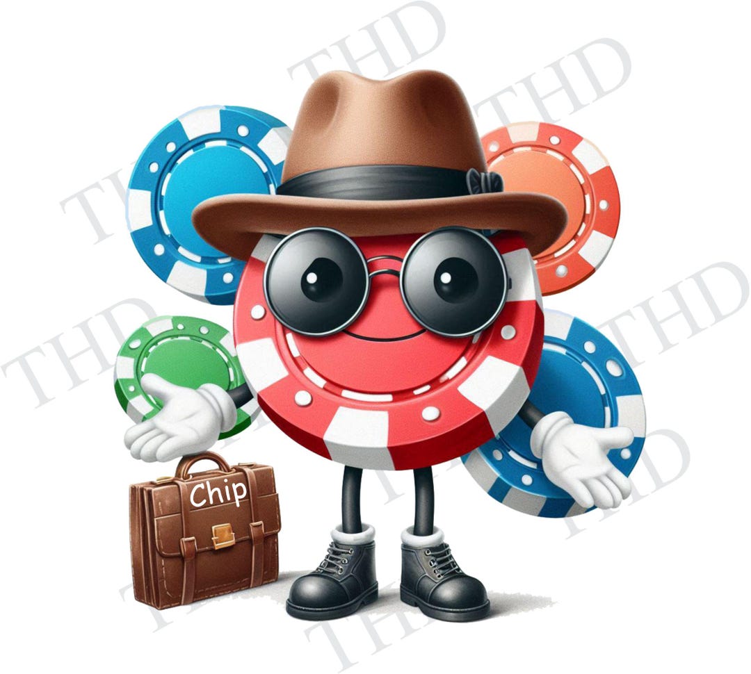 Poker Chip Man Clipart: Sublimation/heat Press Graphic (digital ...