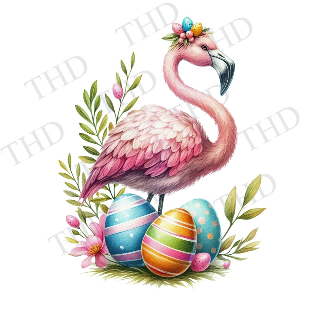Easter Flamingo Png/clipart, Easter Image for Sublimation/heat Press - Etsy