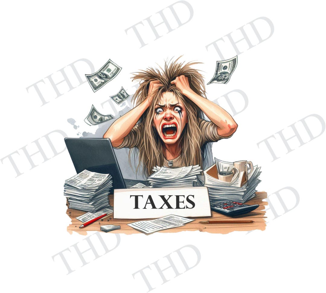 Funny Tax Lady Downloadable Image, Clipart / PNG Image for Heat Press ...