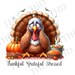 Funny Thanksgiving Turkey, Thankful Grateful Stressed, Digital Download ...
