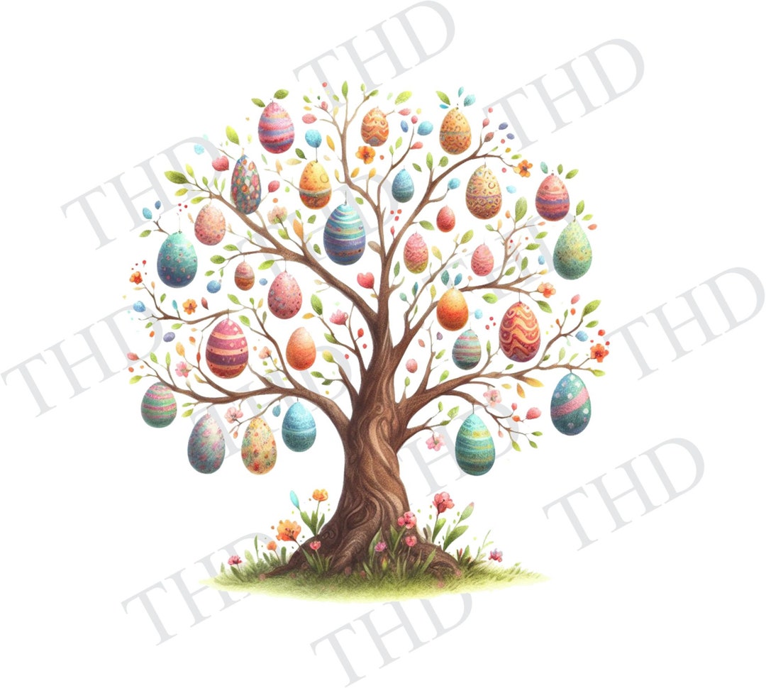 Easter Egg Tree Png/clipart, Easter Image for Sublimation/heat Press - Etsy