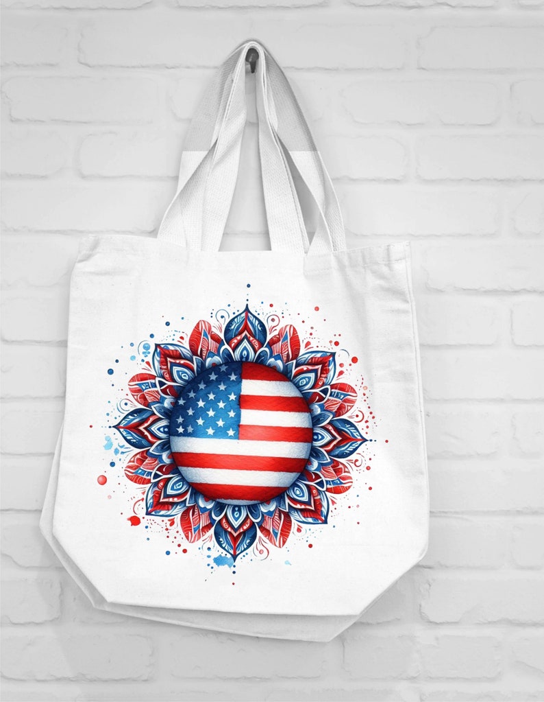 American Flag Mandala: Patriotic Clipart Image (PNG/JPG Digital ...