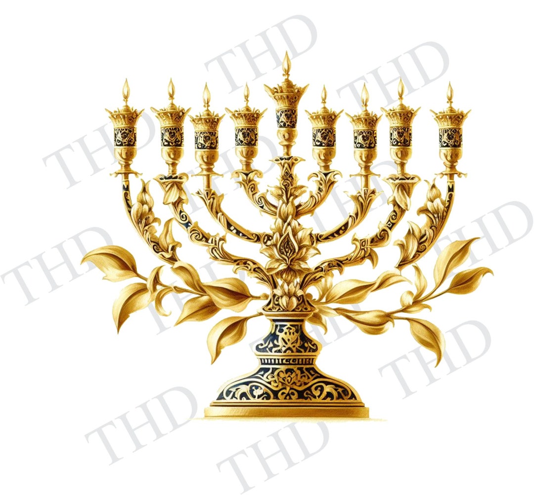 Gold Menorah, PNG, Clipart for Sublimation/heat Press - Etsy
