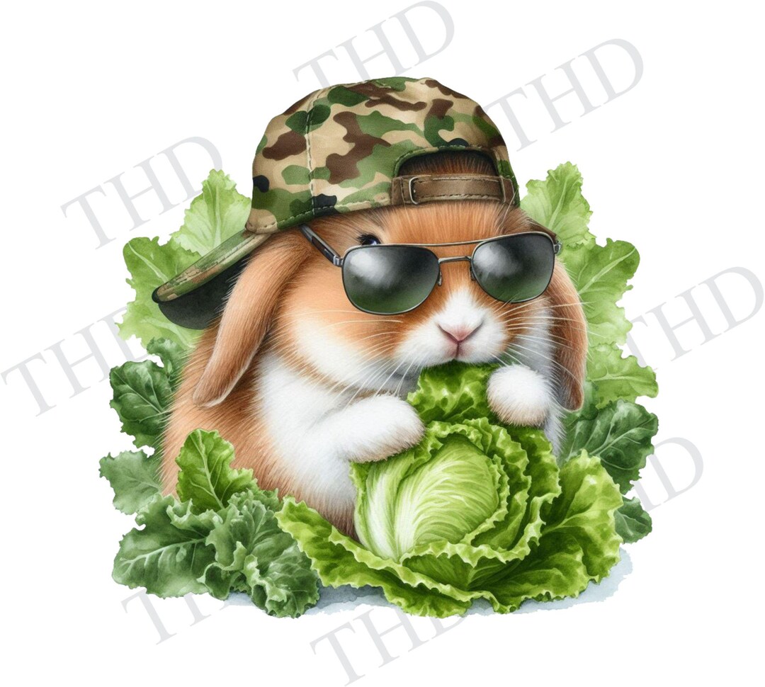 Sneaky Rabbit Clipart: Garden JPG/PNG for Sublimation (digital Download ...