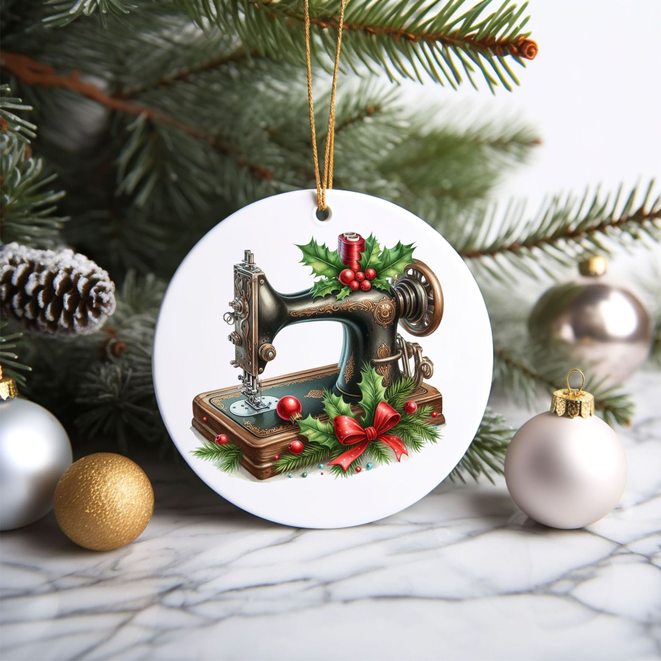 Antique Sewing Machine Christmas PNG, Downloadable Image for ...