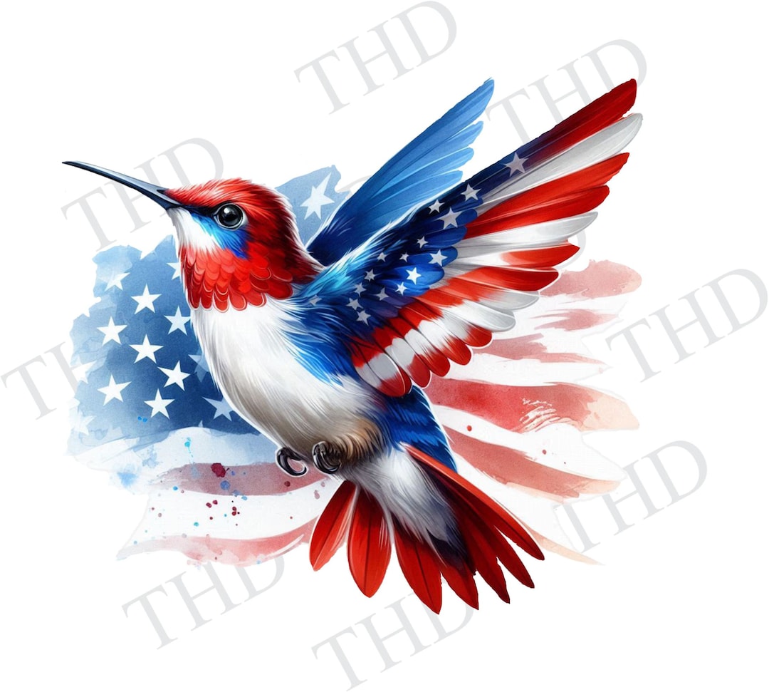 Patriotic Hummingbird JPG/PNG Image for Sublimation/heat Press - Etsy