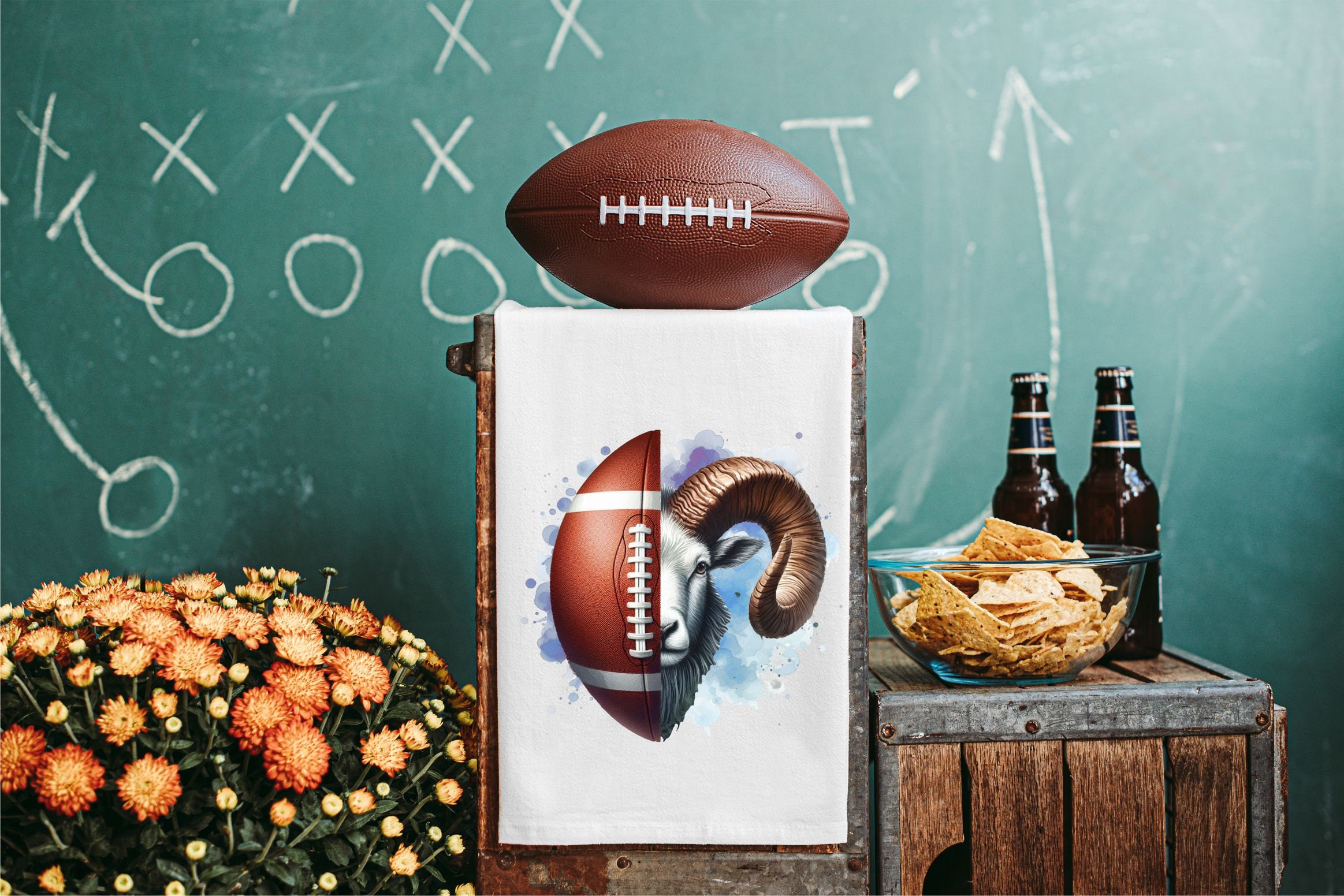 Football Ram Clipart: Blue & White Tailgate Design (PNG/JPG Digital ...