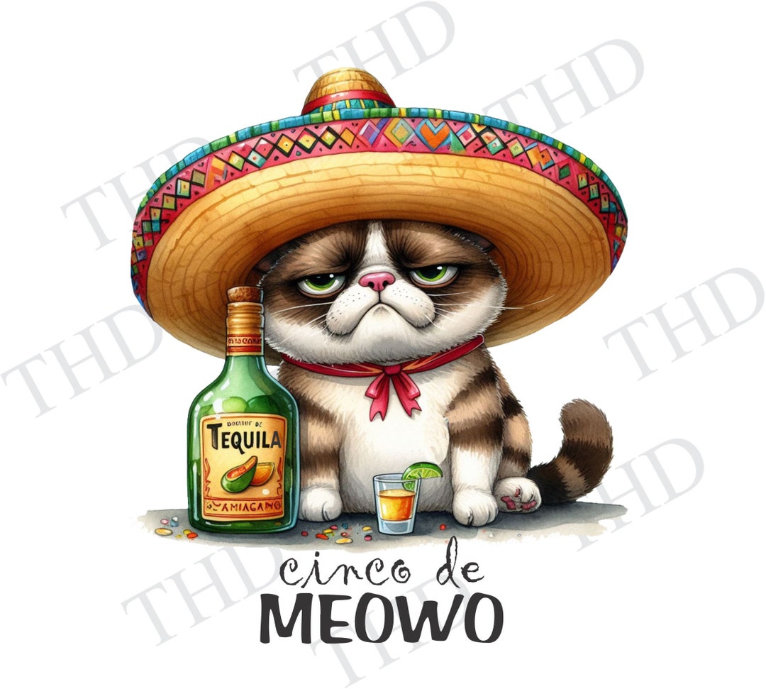Cinco De Meowo Cat Png/jpg Clipart - Etsy