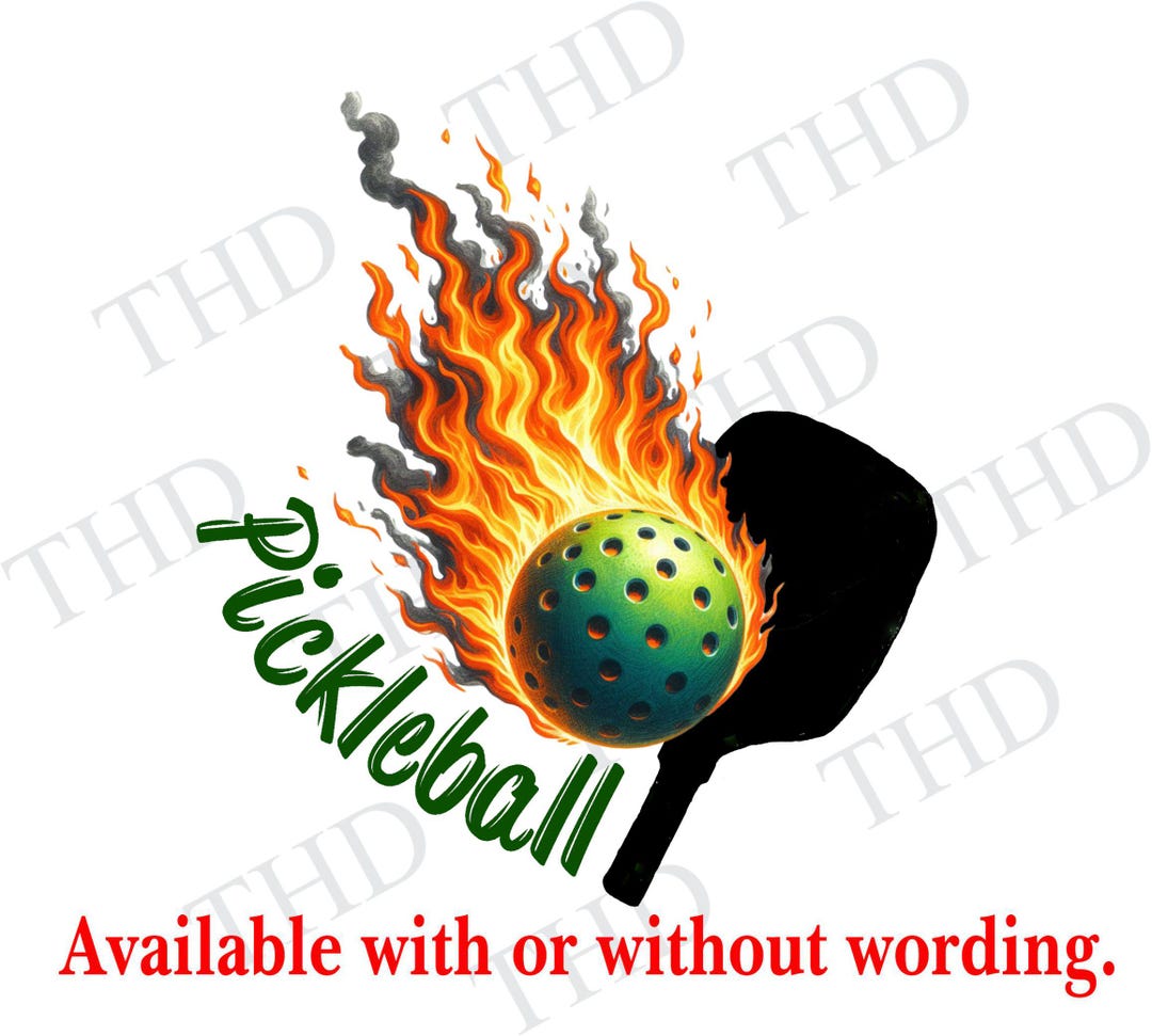 Flaming Pickleball Clipart / PNG Image - Etsy