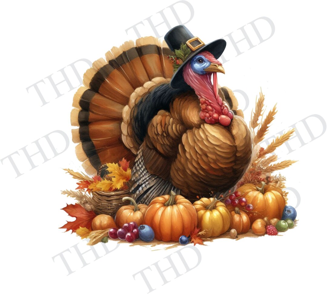 Thanksgiving Turkey, Fall Decor PNG, Thanksgiving PNG, Clipart for ...