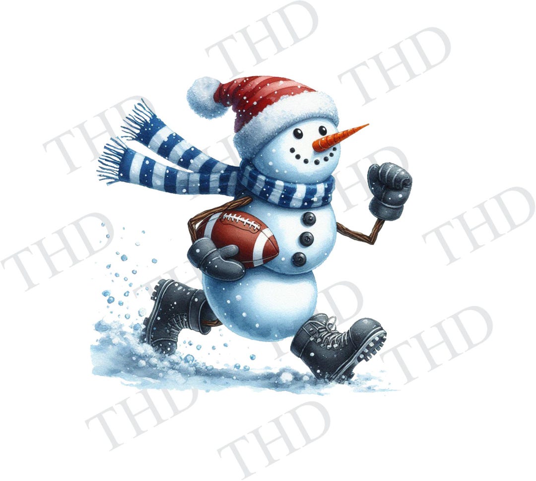 Snowman Football Downloadable Image, Clipart/ Football Tailgate / PNG ...