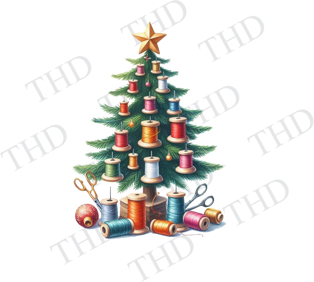 Sewing Bobbins Christmas Tree PNG, Downloadable Image for Sublimation ...